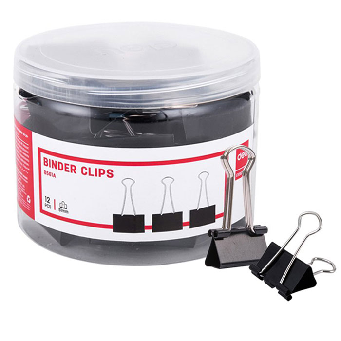 Binder Clips Ref E8561A 51mm, Black 2 Inch PVC Tube [Pk 12] Deli ...