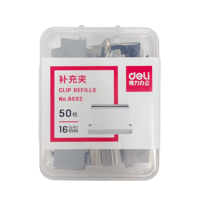 Clipper Refill (Clips) Ref 8592 16mm, 50 Pcs Deli | DelCity Ltd