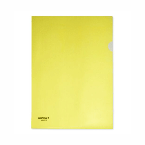 Pocket File L-Shape A4, Yellow, Plastic, Transparent Usign | DelCity Ltd