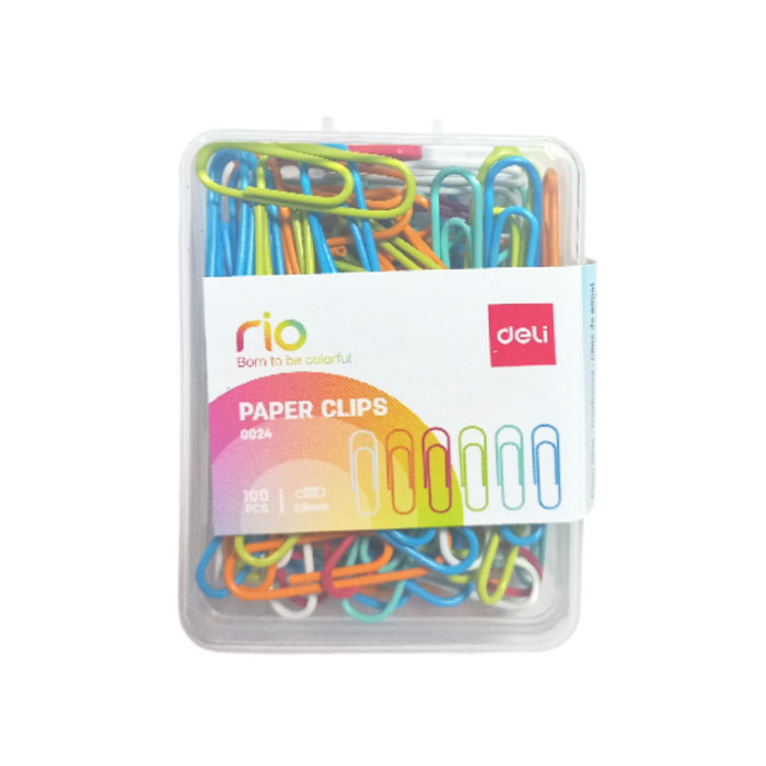 Paper Clips Rio Ref E0024 29mm , Nickel Plated Mixed Colours [Pk 100 ...
