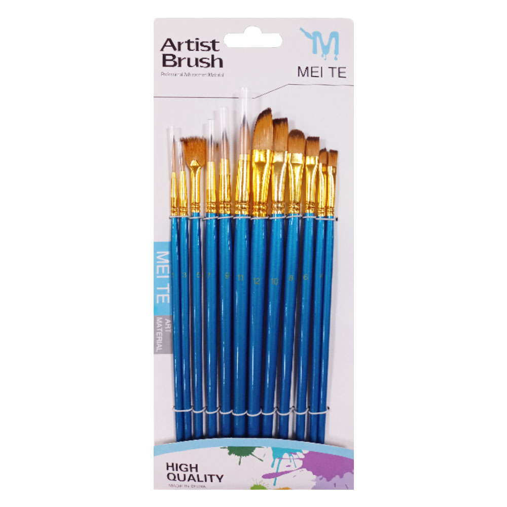 Paint Brush Blue Ref 01 / HW-3106 Round & Flat Brushes [Set of 12 ...